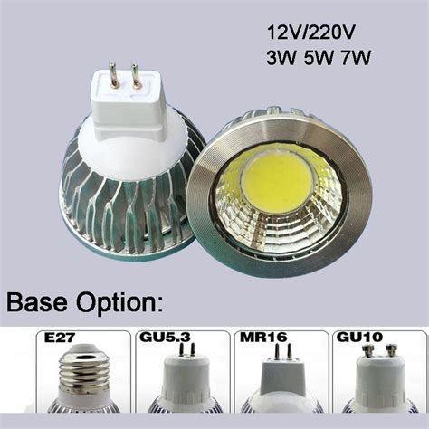 Bóng đèn Led Cob Mr16 Gu5 3 Gu10 E27 E14 Ac 220v Ac Dc 12v 3w 5w 7w
