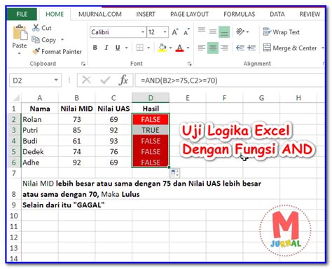 Cara Membuat Fungsi Logika Di Excel
