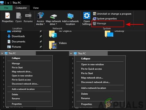 how to add or remove the manage item on the file explorer context menu