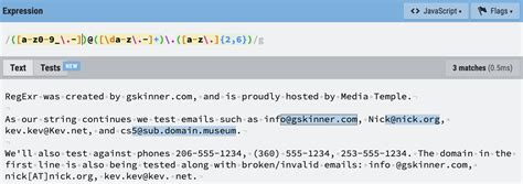 Tutorial On Regex For Matching An Email · Github