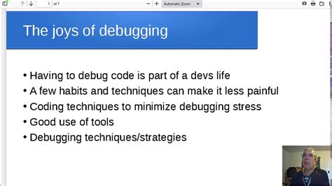 debuggers and debugging youtube