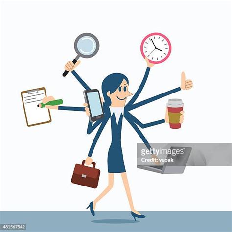 Multitasking Woman Cartoon Photos And Premium High Res Pictures Getty