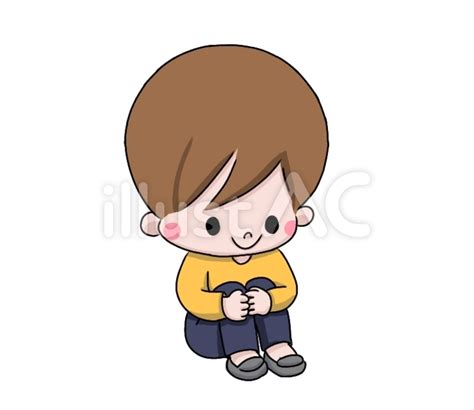 体育座りの男の子イラスト No 1869308｜無料イラスト・フリー素材なら「イラストac」