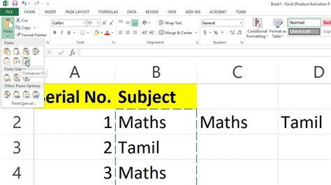 ms excel tips how to copy vertical and paste horizontal