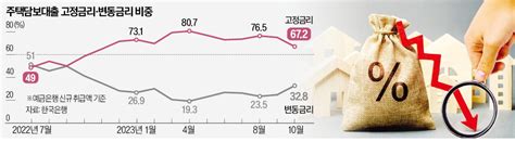 금리 인하 기대에…고정금리 주담대 비중 뚝 한국경제