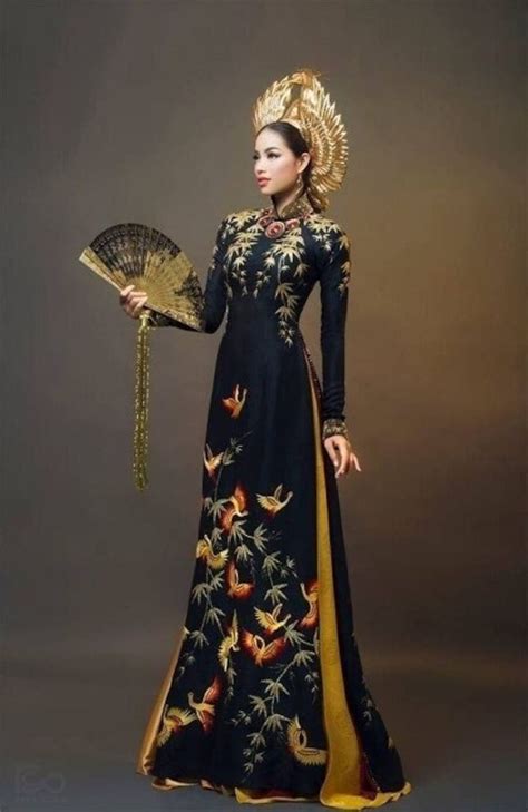 Beautiful Inspired Pham Huong Traditional Vietnamese Ao Dai Custom Made