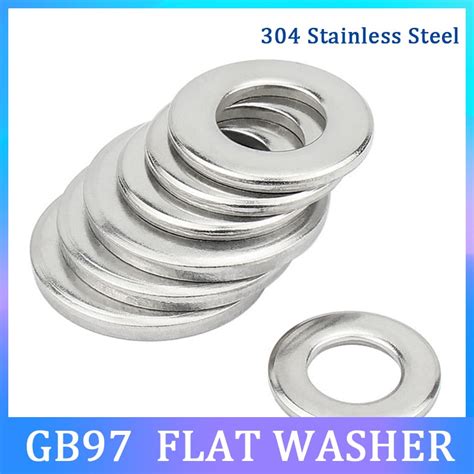 1 50pcs 304 Stainless Steel Gb97 Flat Washer Plain Gasket M1 6 M2 M2 5