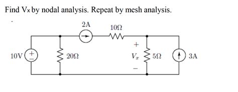 solved find vx by nodal analysis repeat by mesh analysis