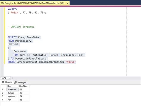 sql server da pivot ve unpivot kullanımı sql server eğitimleri