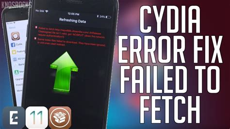 how to fix cydia error failed to fetch and index files ios 11 11 4 1