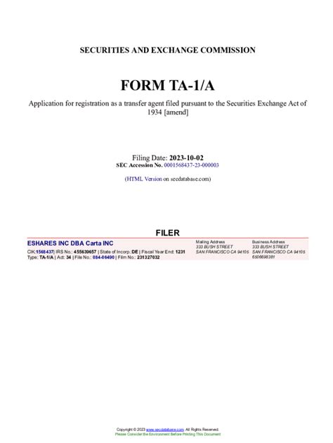 Fillable Online Form Ta 1 Instructions Pdf Fax Email Print Pdffiller