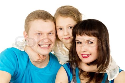 Portrait Eines Glücklichen Vater Und Stock Bild Colourbox