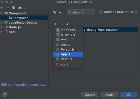 run debug multiple targets webstorm documentation
