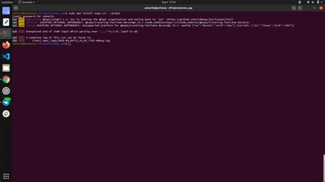 error while installing expo cli with npm and yarn ask