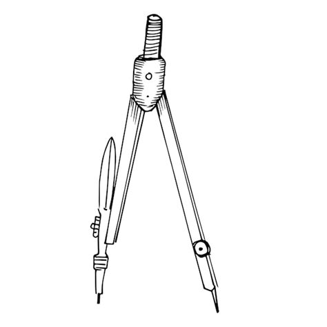 Compas De Dessin Et Croquis Au Crayon Vecteur Premium