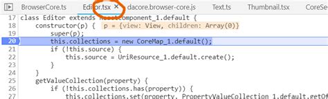 typescript in chrome devtools in all my tsx source files syntax