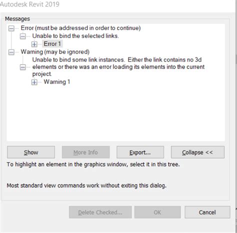 unable to bind link in revit