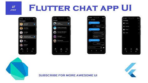 flutter chat app ui dark theme speed code tutorial youtube