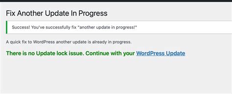 how to fix another update is currently in progress error in wordpress