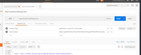 web api sending bearer tokens to web api via