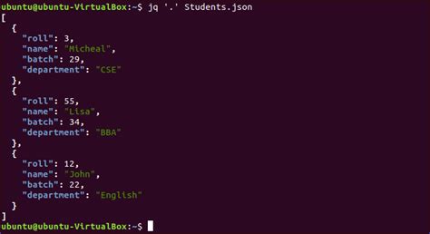 bash jq command