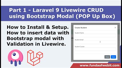 laravel 9 livewire bootstrap modal crud 1 install setup livewire