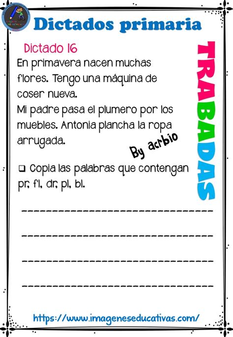 20 Dictados Para Primaria 1º 2º Y 3º Ciclo 16 Imagenes Educativas