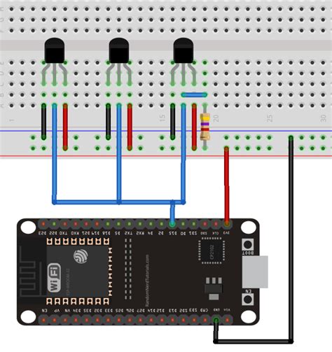 esp32 with multiple ds18b20 temperature sensors random nerd tutorials