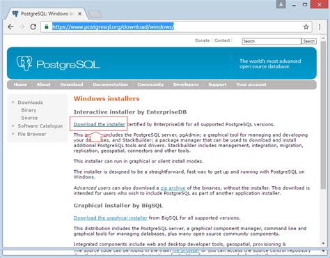 installing and configuring postgresql database