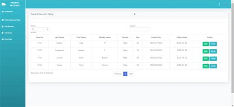 patient record management system in codeigniter source code
