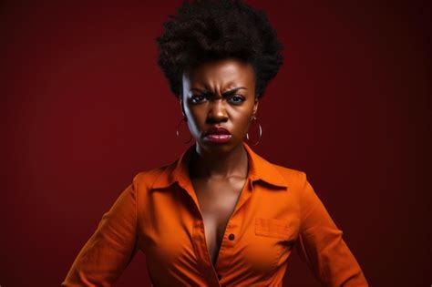 Premium Ai Image Angry African Girl Posing