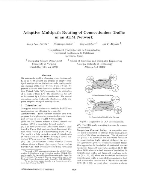 pdf adaptive multipath routing of connectionless traffic in an atm