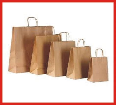 Bolsas Papel Kraft Marrón C Mango Rígido Gde Pack 10 Unid Mercado Libre