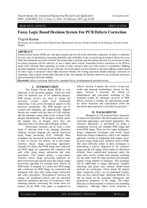 pdf fuzzy logic based decision system for pcb defects correction