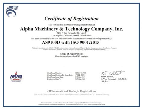Certifications Cnc Alpha