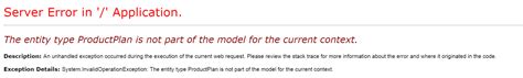 ef code first the entity type is not part of the model for the