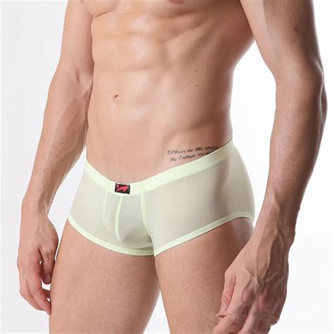 Silky Mens Nylon Boxer Shorts Ultra Thin Comfortable Fashion 2019 Ice