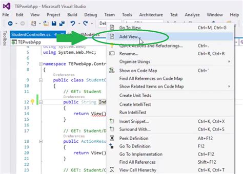create a new view in asp mvc the engineering projects