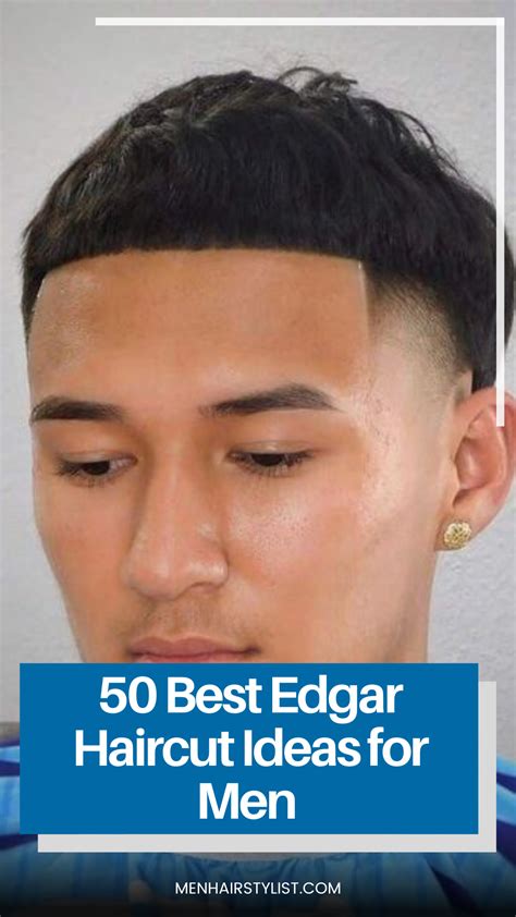 A Man Wearing Salon Cape With His Thick Top Edgar Hairstyles Latest Men