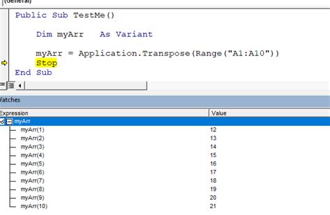excel creating an array from a range in vba stack overflow