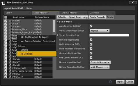 fbx scene import in unreal engine unreal engine 5 0 documentation