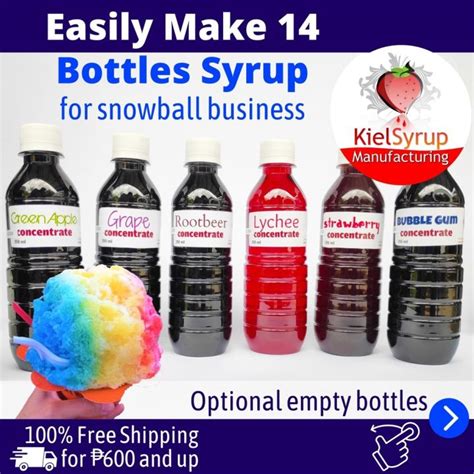 350ml Flavor Concentrate 1pc Make 14 Bottles Shaved Ice Syrup Snow