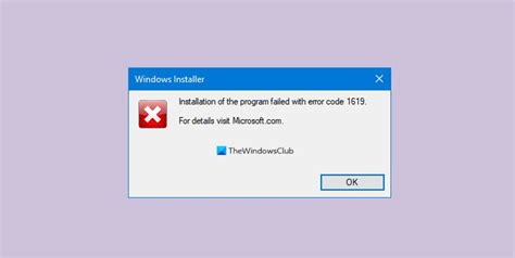 how to fix windows installer error 1619