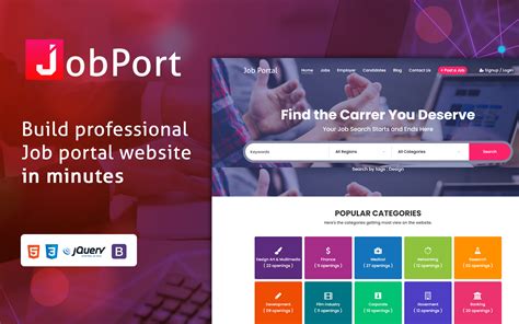 jobport job portal website template