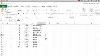 sorting data in excel