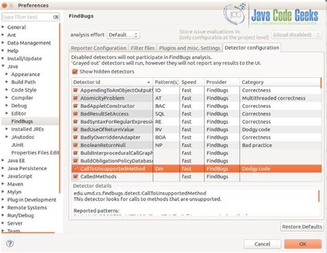 findbugs eclipse example examples java code geeks 2022