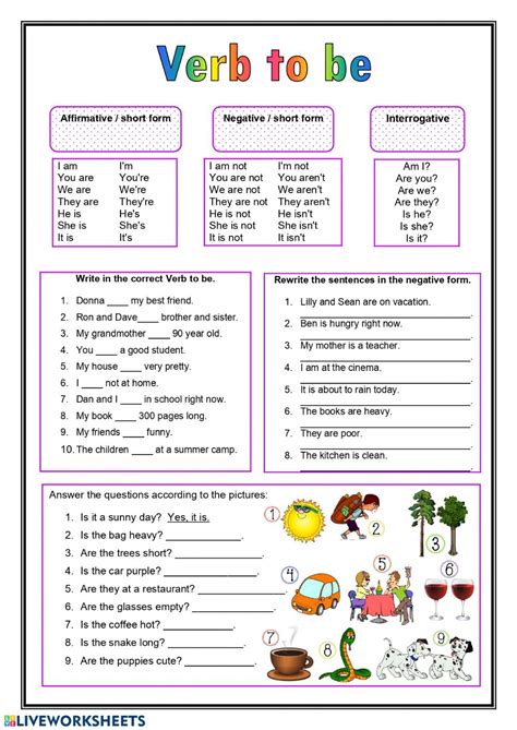 Verb To Be Online Exercise For A1