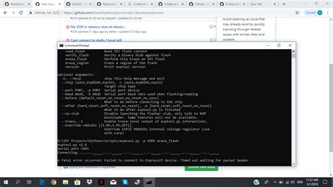 a fatal error occurred failed to connect to espressif