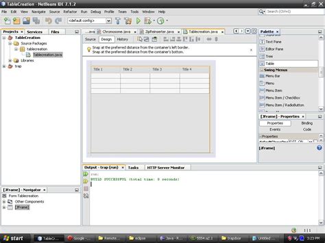 java4practices create and view the database table in java