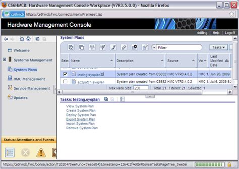 exporting a system plan using hmc version 7 and later